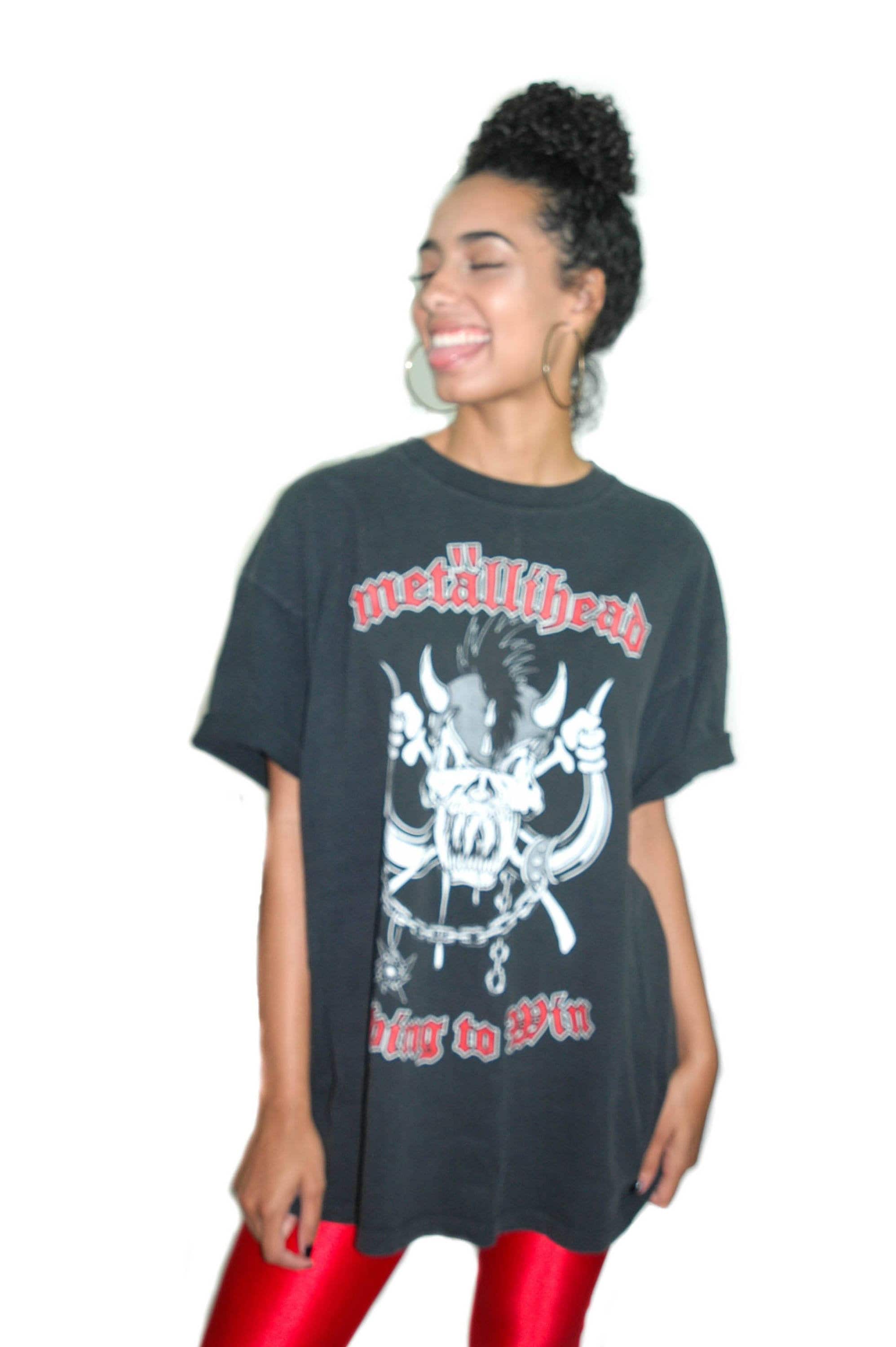Vintage METAL HEAD Shirt Metallica Fan Club Motorhead Living to Win ...