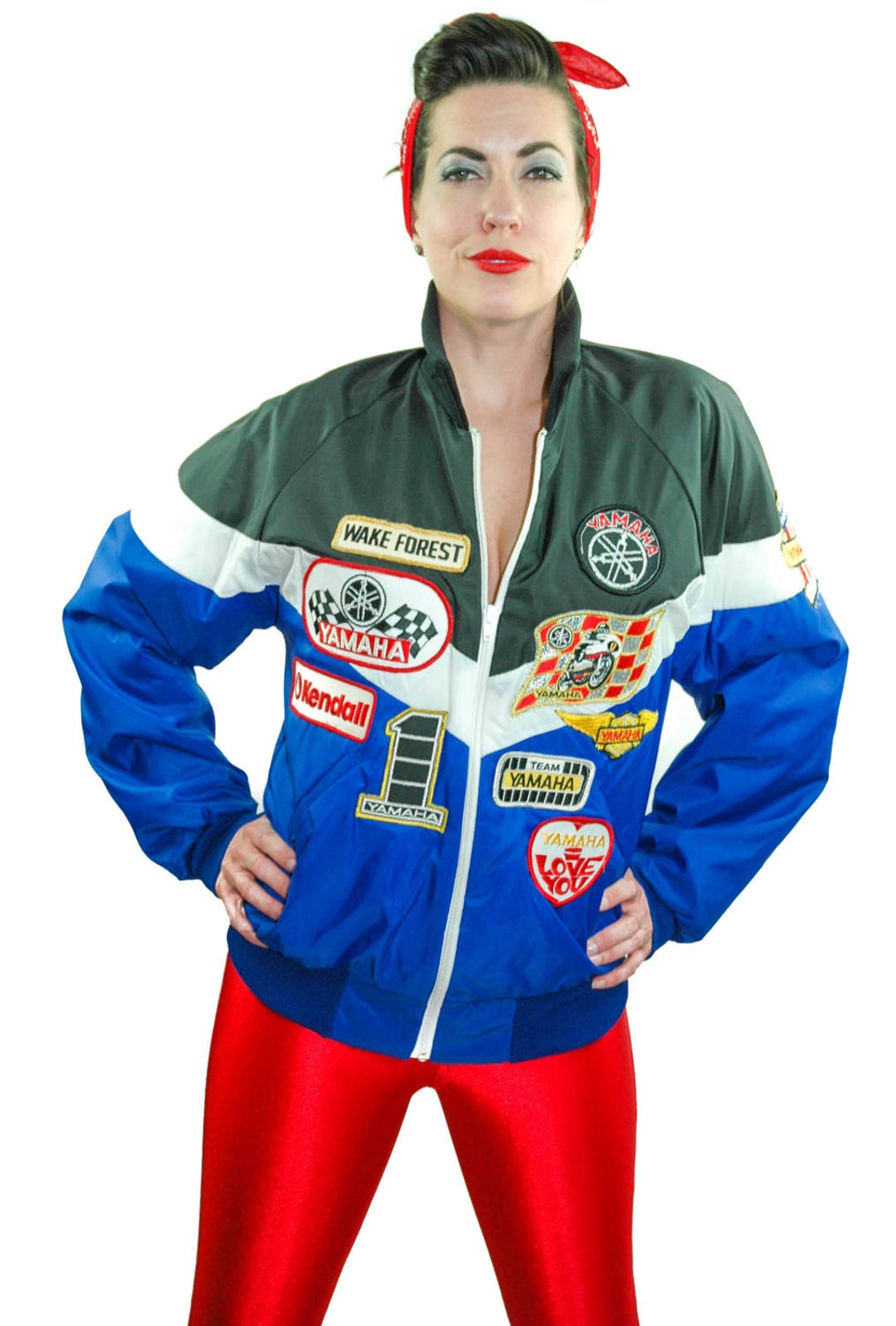 Vintage Yamaha Jacket Racing Patches 80s Motor Cross Biker Muscle Car ...