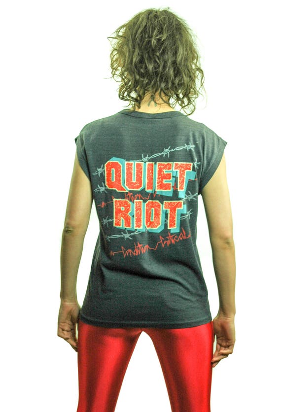 Vintage Quiet Riot shirt Muscle Tee 1980s Band Tee Co… - Gem