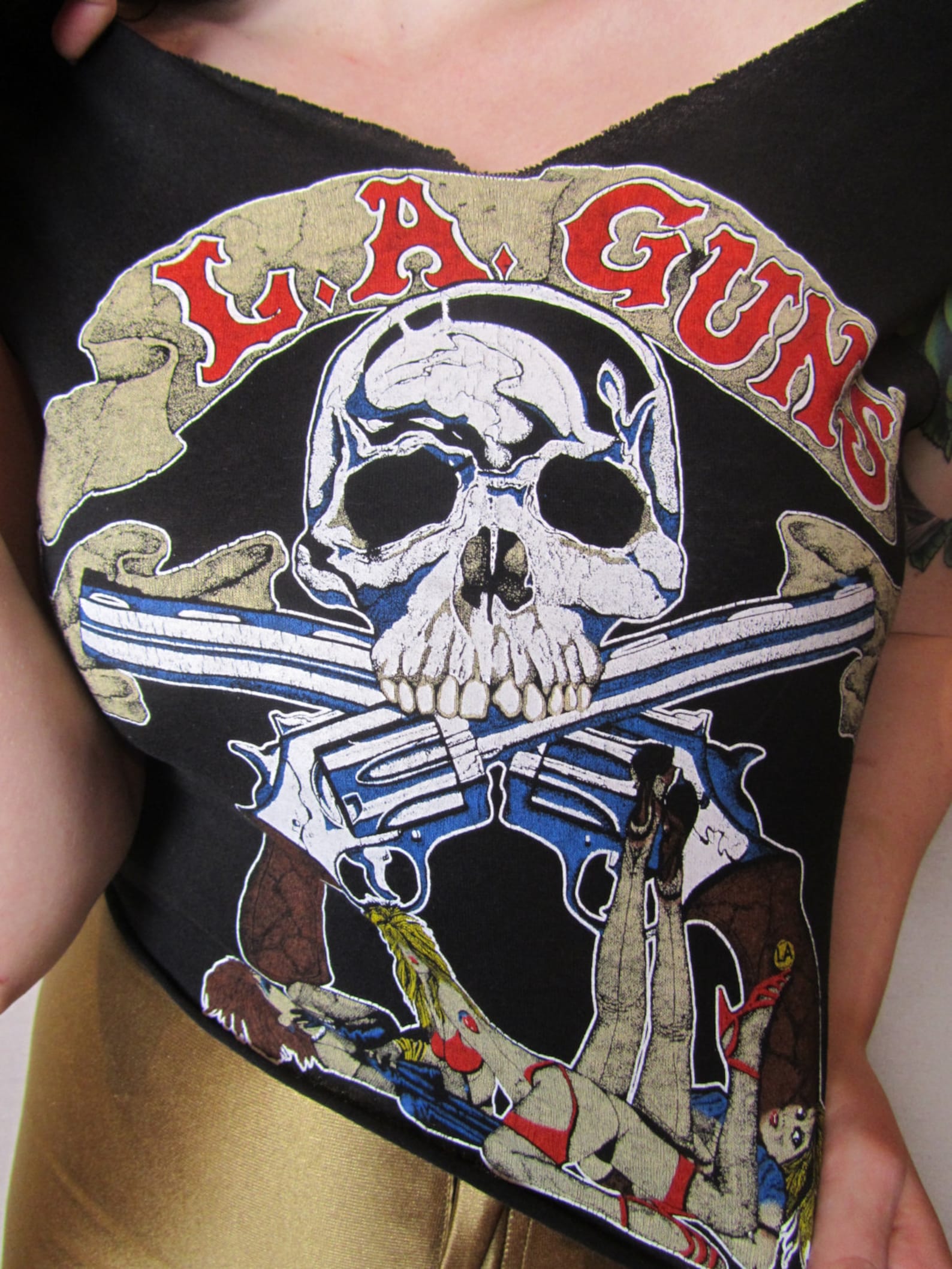 Vintage LA Guns Tee 80s Sex Booze and Tattoos Concert Shirt Band Tee ...