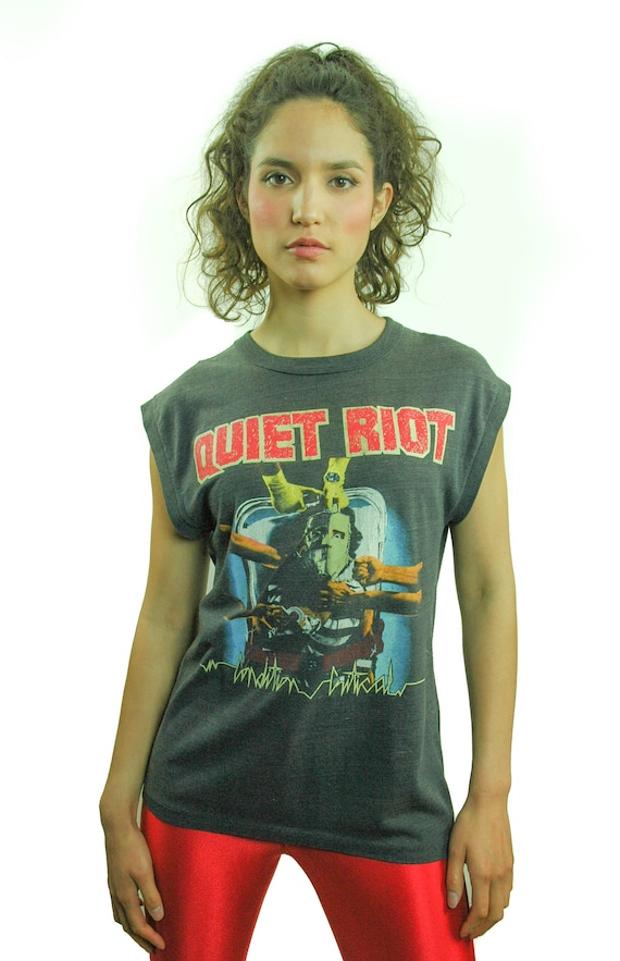 Vintage Quiet Riot shirt Muscle Tee 1980s Band Tee Co… - Gem