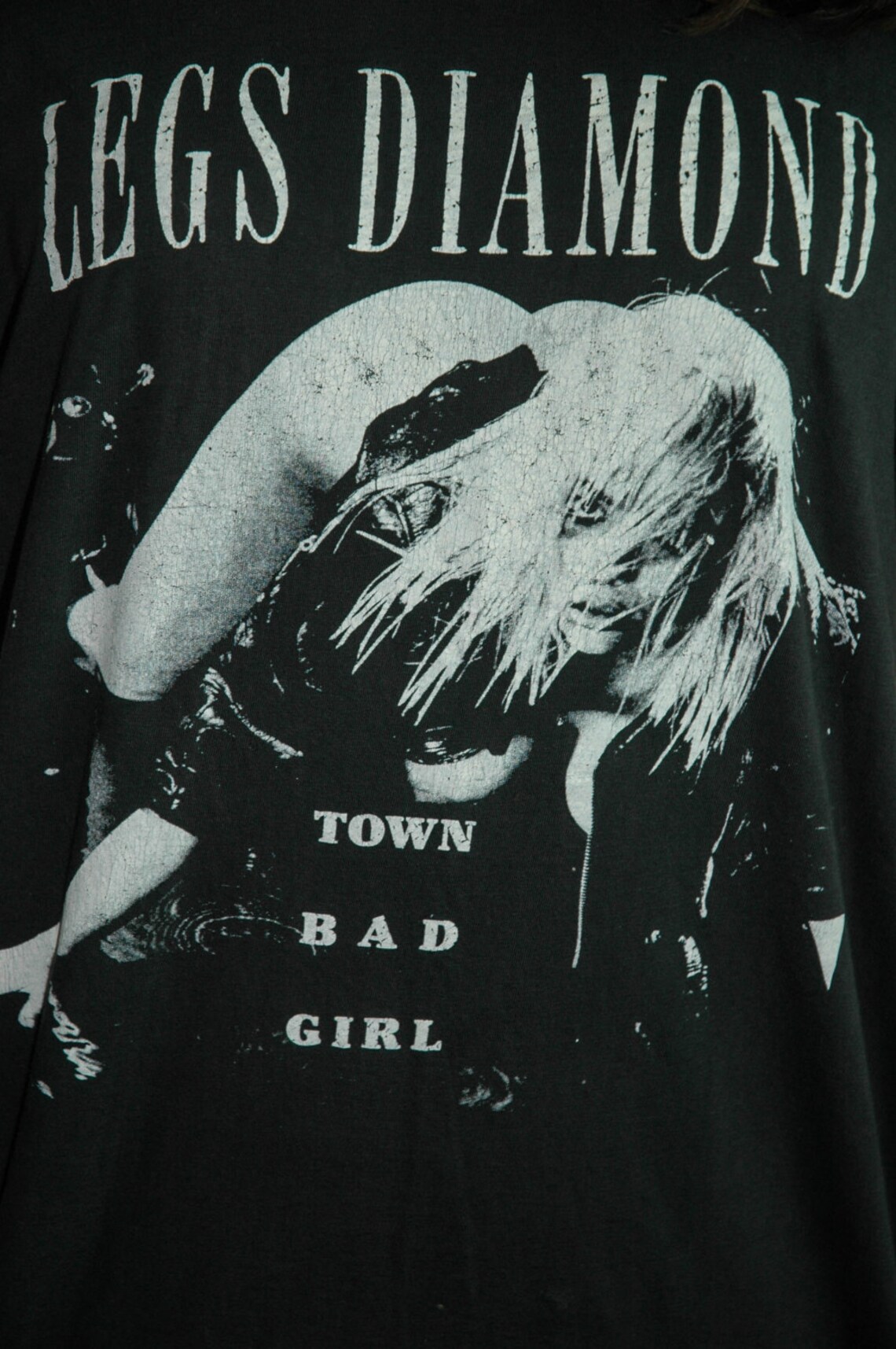 Vintage Legs Diamond Shirt Town Bad Girl 1980s Heavy Metal 80s Tee 80s