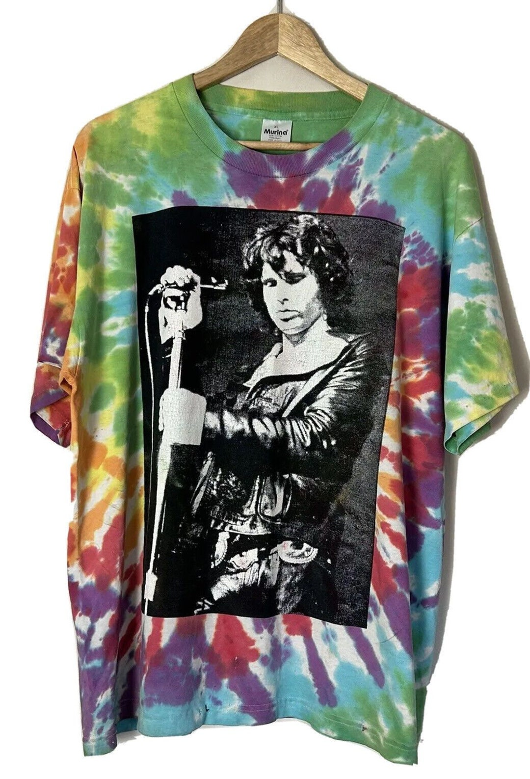 Vintage Jim Morrison Shirt 90s Short Sleeve Crew Neck Tye Dye Concert ...