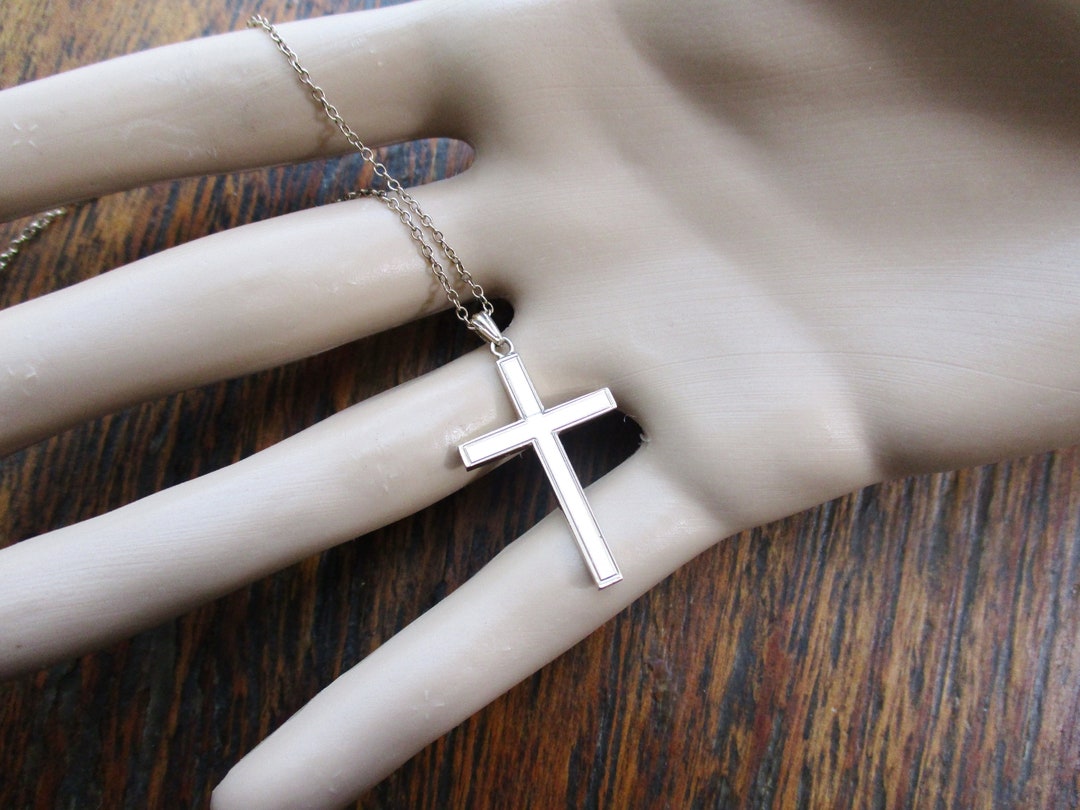 Vintage Signed Krementz Gold Cross Pendant Necklace - Etsy