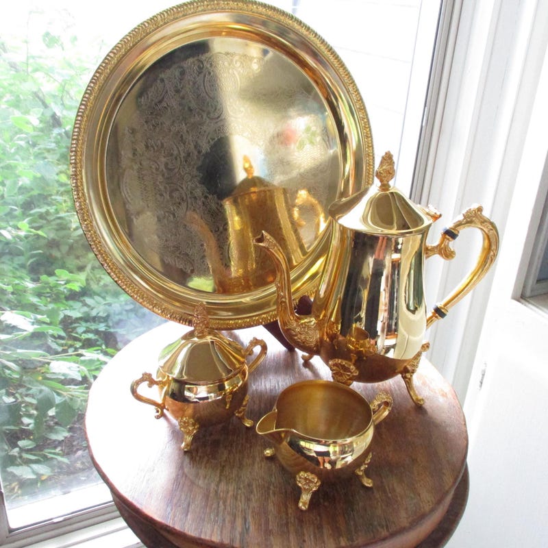 Gold Plated Tea Set - Etsy