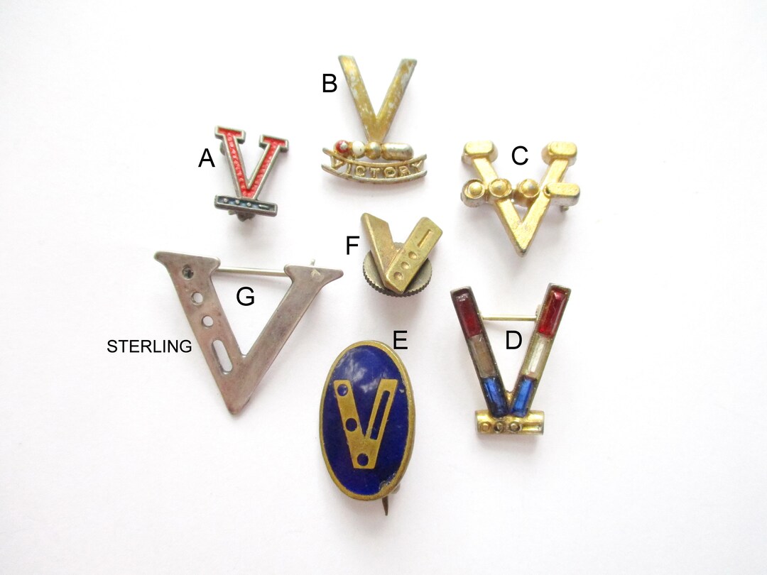 Vintage WWII V for Victory Pin Dot Dot Dot Dash Sweetheart Jewelry ...