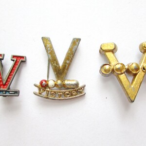 Vintage WWII V for Victory Pin Dot Dot Dot Dash Sweetheart Jewelry ...