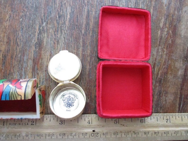 Vintage Small Mosaic Pill and Trinket Boxes Handcrafted Bone Lacquered ...
