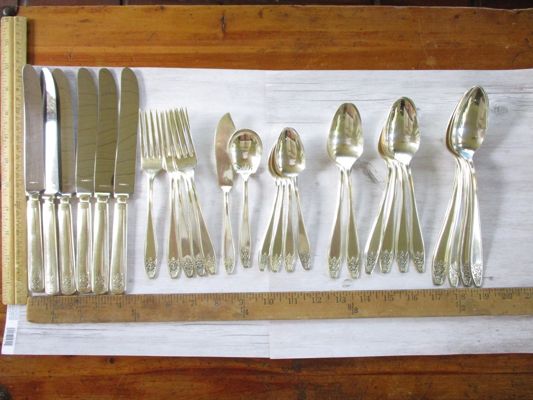 LOT Vintage Silverplate 1929 Lady Doris Forks Knives Spoons and Serving ...