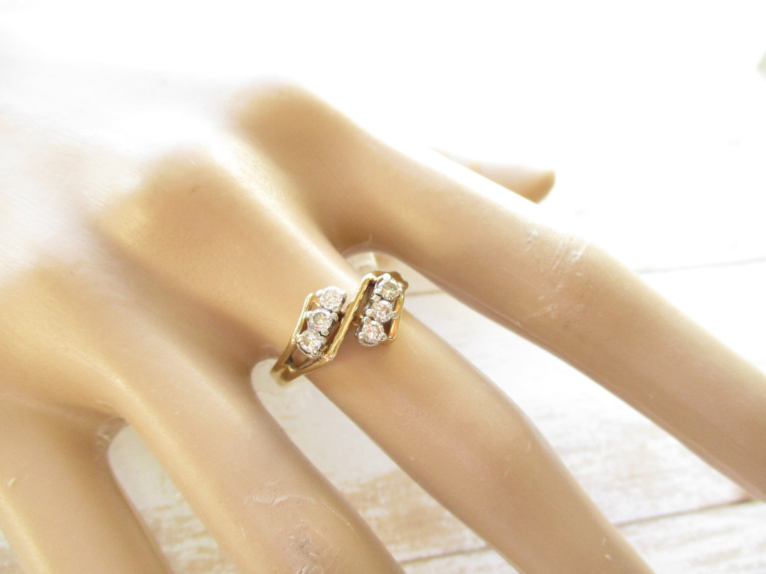 Vintage 14K Multiple Diamond Ring - Etsy