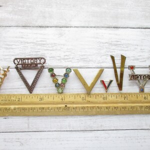 WWII V for Victory Pins Sweetheart Brooch Patriotic Jewelry Original ...