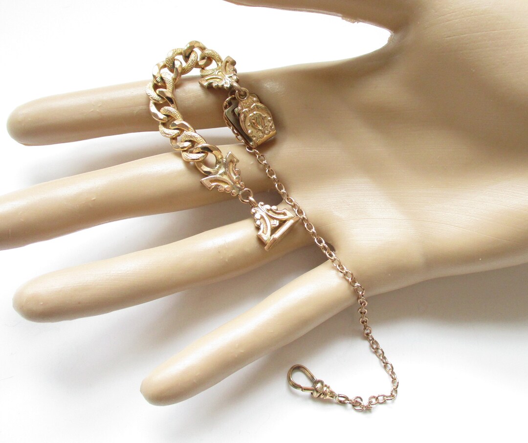 Antique Gold Filled Men's Watch Chain Fob Clip Bates and Bacon BB - Etsy