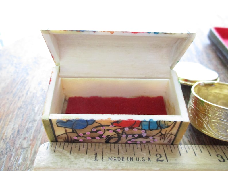 Vintage Small Mosaic Pill and Trinket Boxes Handcrafted Bone Lacquered ...