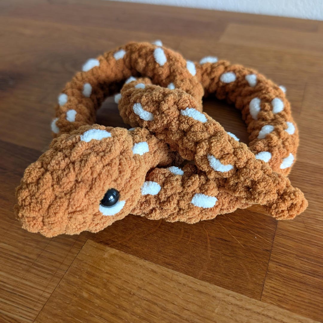 Crochet Pretzel Snake Plush: Amigurumi Stuffed Animal - Etsy