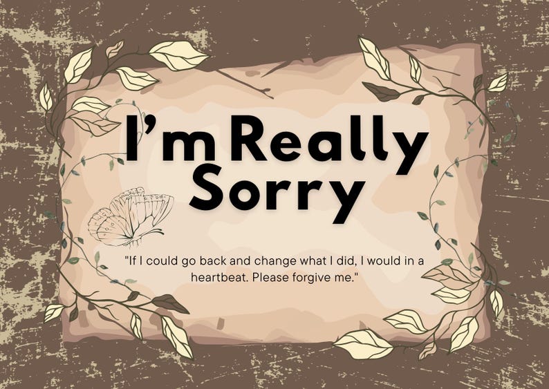 Editable I’m Sorry Card Canva Template | Apology Letter Printable ...