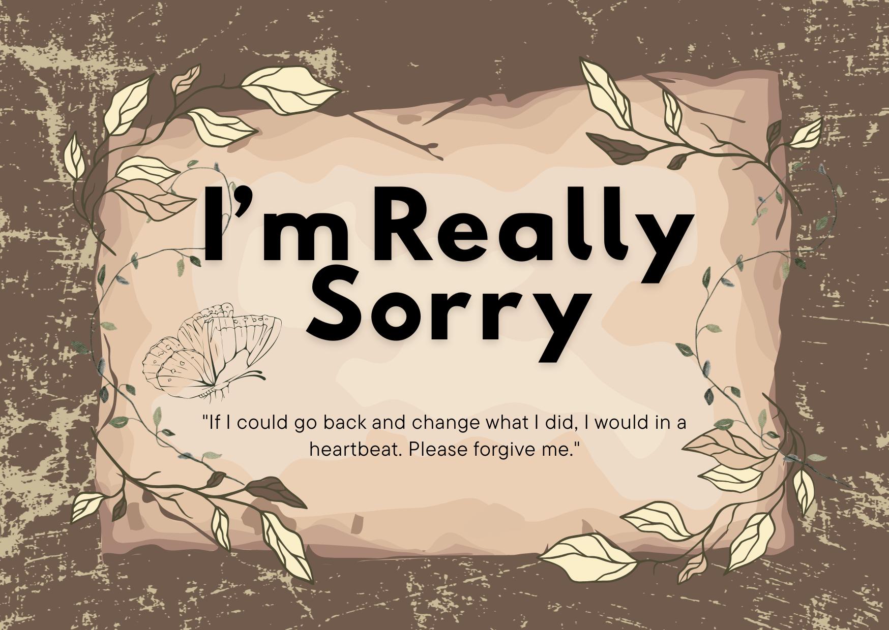 Editable I’m Sorry Card Canva Template | Apology Letter Printable ...