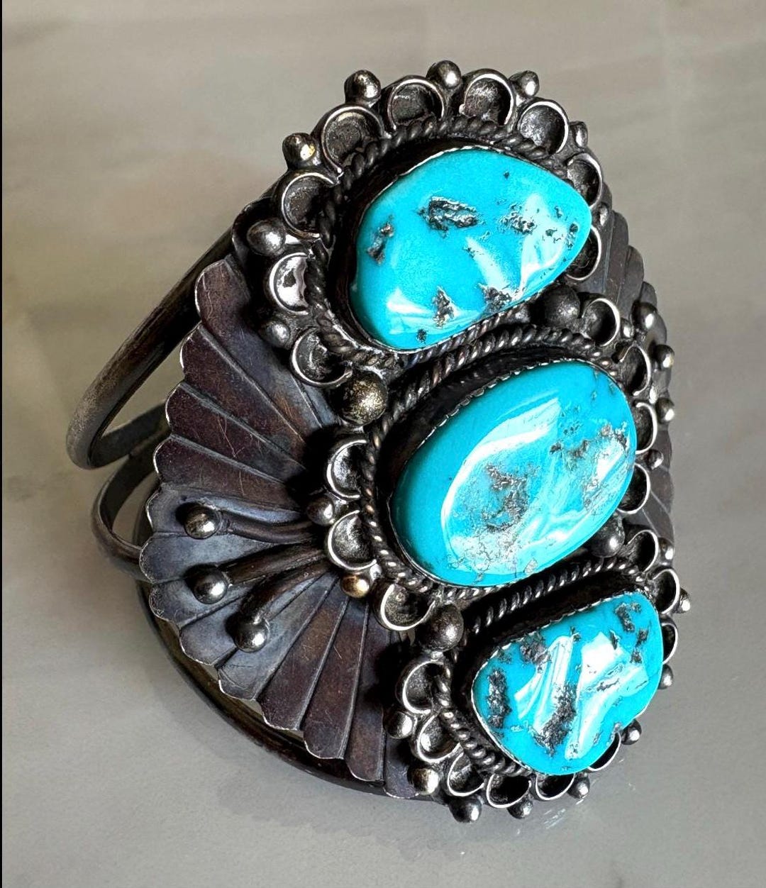 Rare Johnny Frank Native American (navajo) Big Fierce Vintage Sterling ...