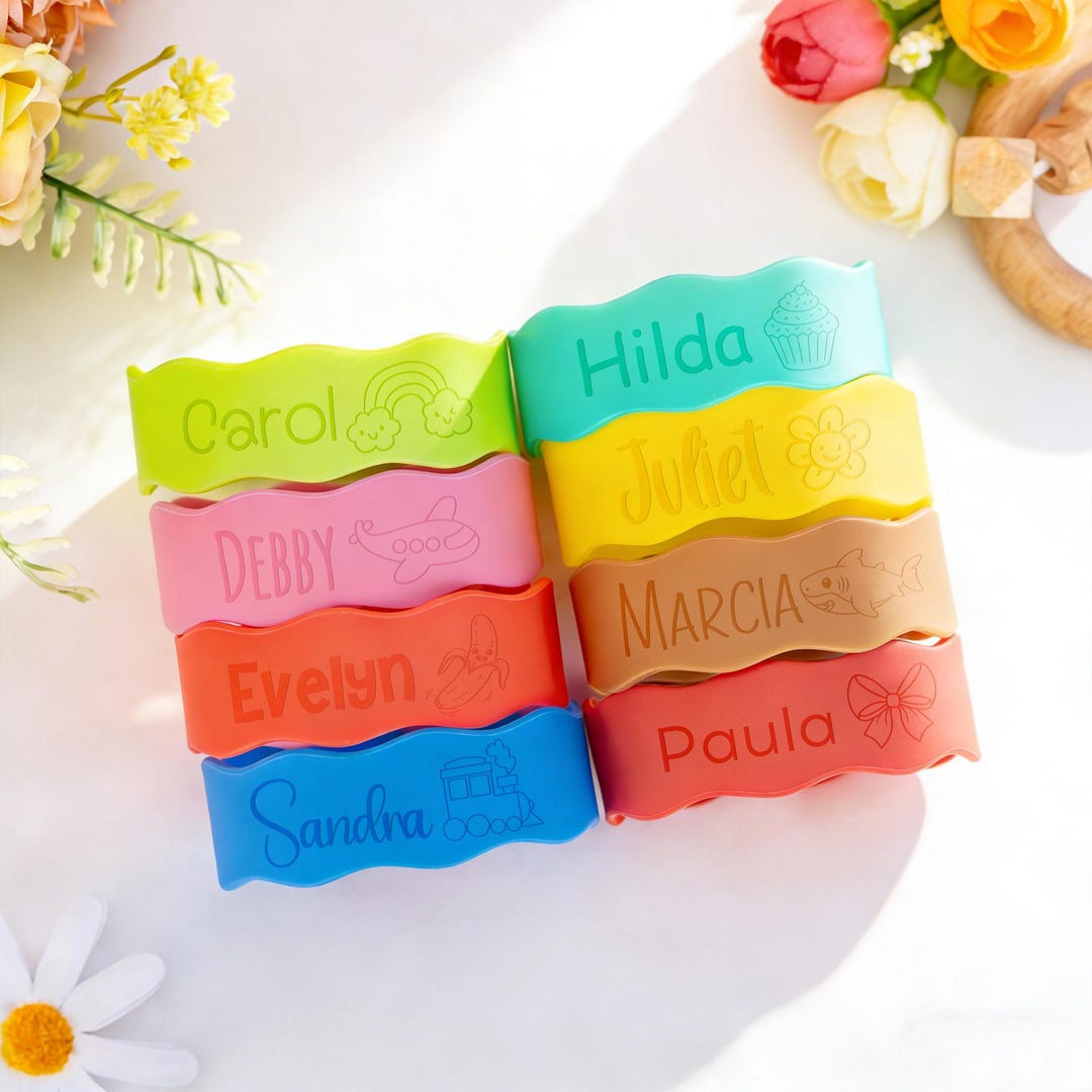 Personalized Silicone Cup Sleeve, Custom Name Cup Band, Reusable Cup ...
