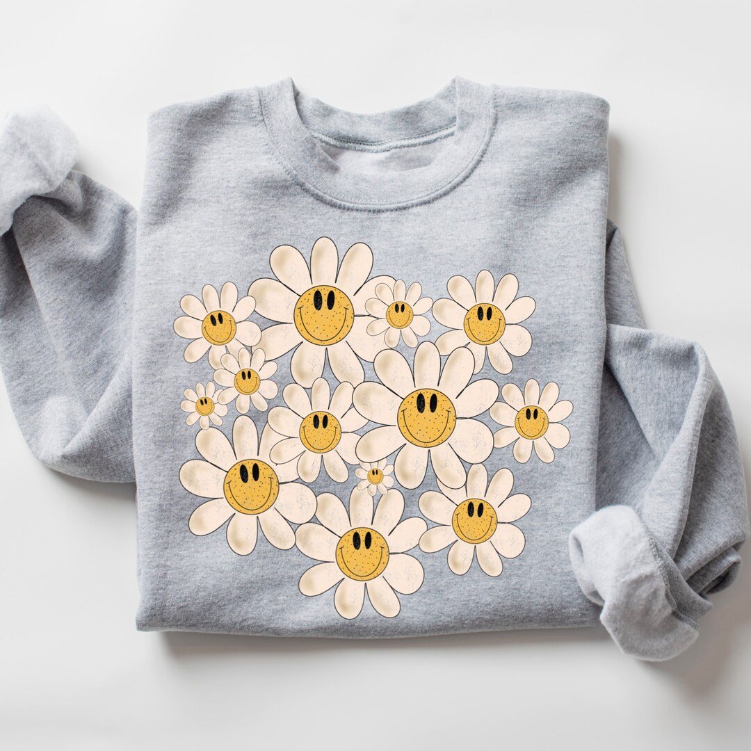 Happy Retro Daisy Png, Retro Daisy Printable Design for Shirt Making ...