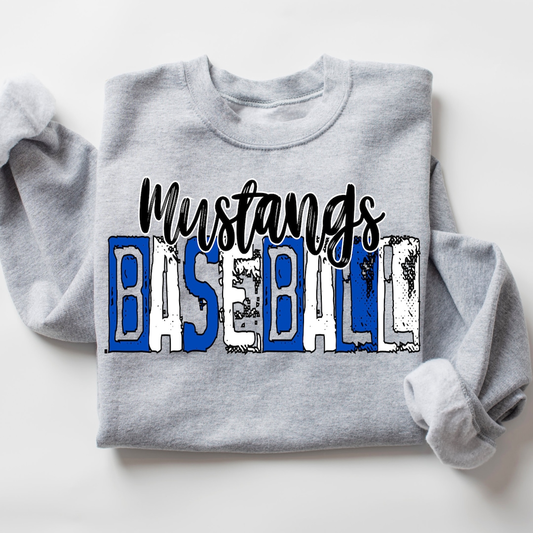 Mustangs Baseball Blue and White High School Mascot, Baseball Mascot ...