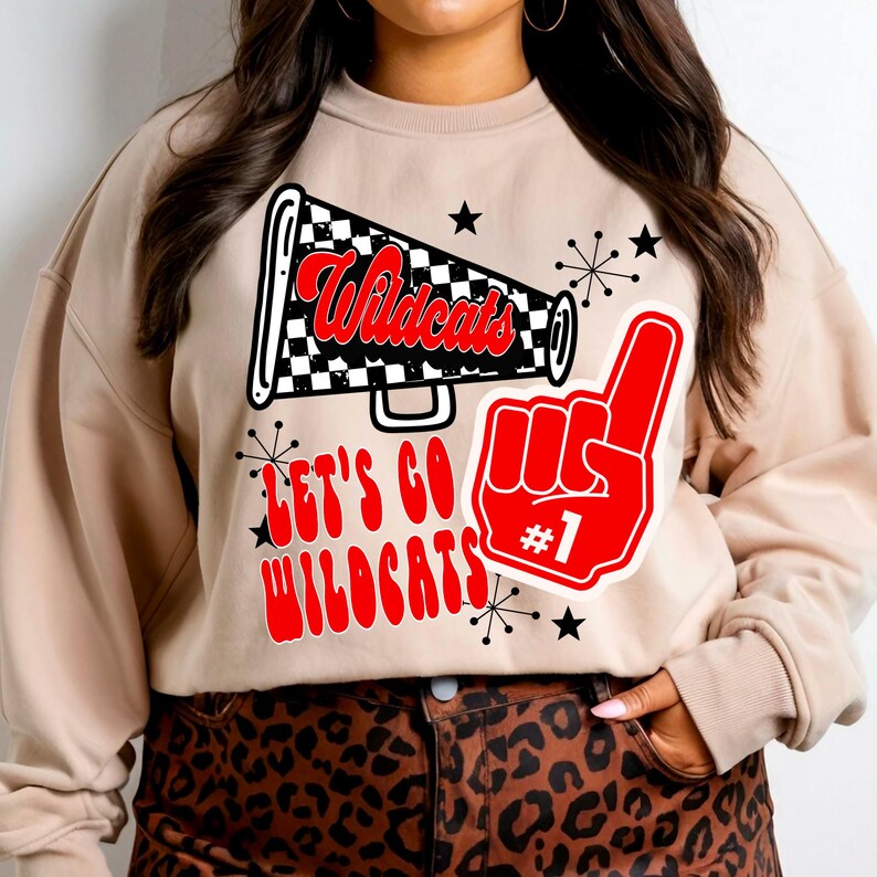 Wildcats Mascot PNG – Red and Black School Design (digital Download) - Etsy