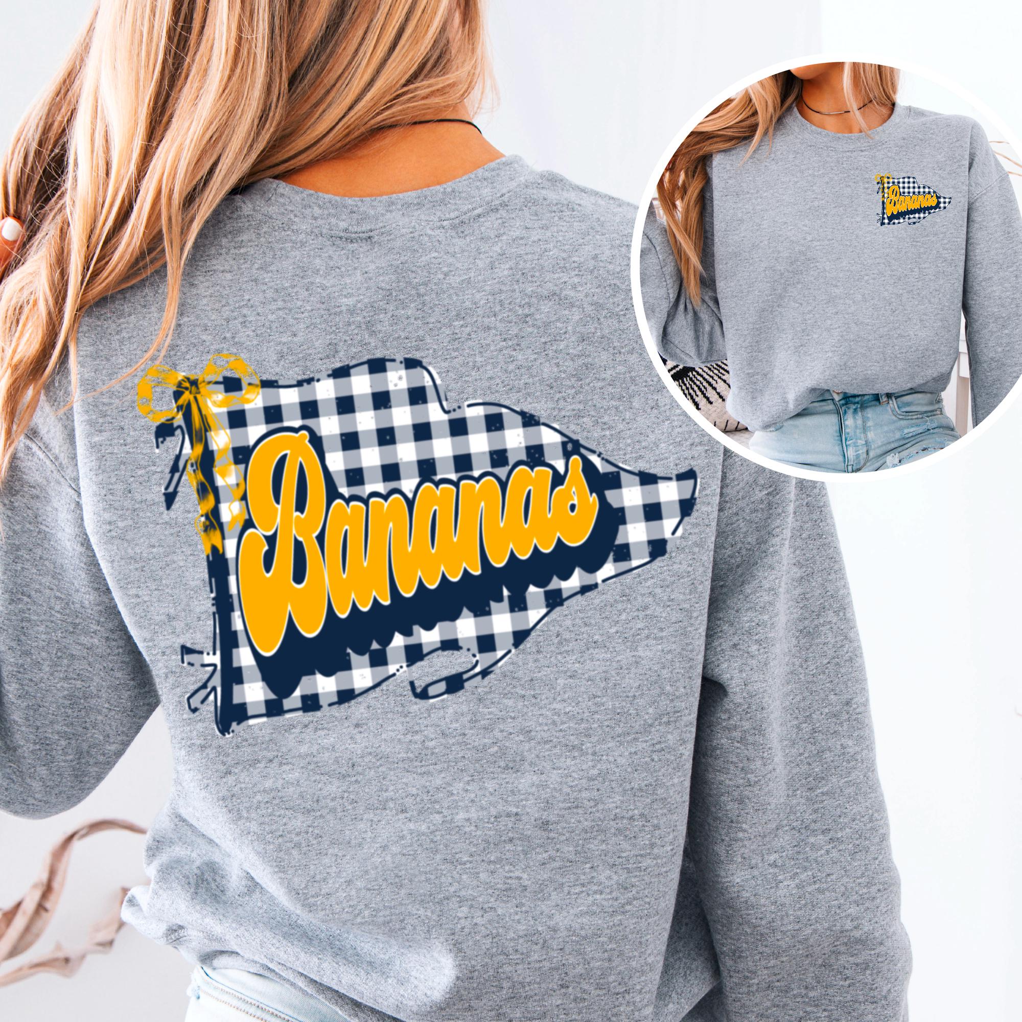 Bananas Pennant PNG | Gingham School Spirit Graphic (digital Download ...