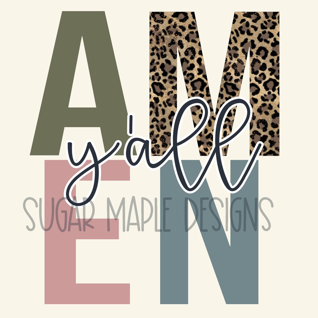 Amen Y'all Christian PNG, Sublimation Design (300 DPI) - Etsy