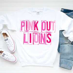 Pink Out Lions Fight Like a Lion Digital Download/ Pink Out - Etsy