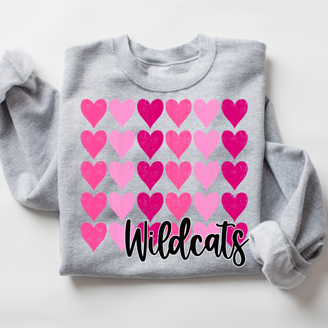 Wildcats Valentine Mascot Shirt Design, Valentines Day Png, Valentine ...