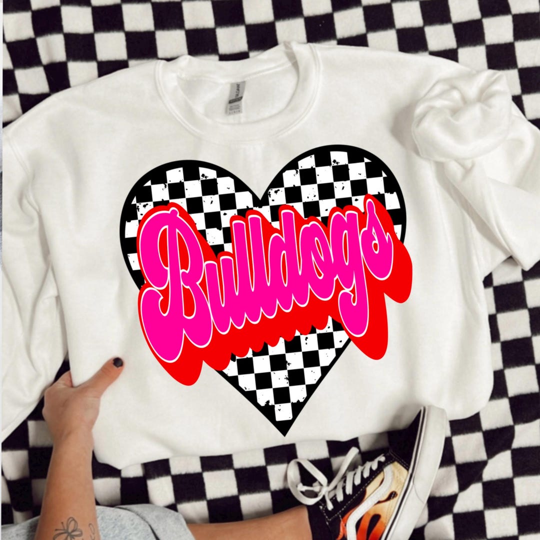 Bulldogs Heart Varsity Valentine Mascot Shirt Design, Valentines Day ...