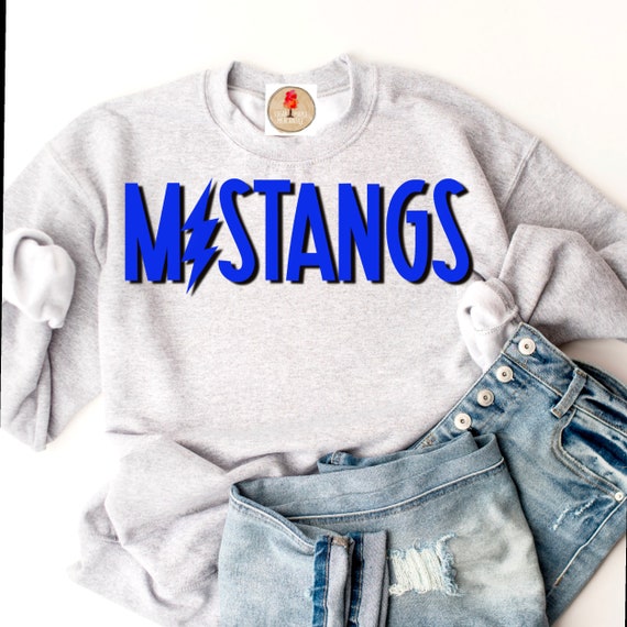 Mustangs Custom School Mascot Digital Download Red & Black - Etsy