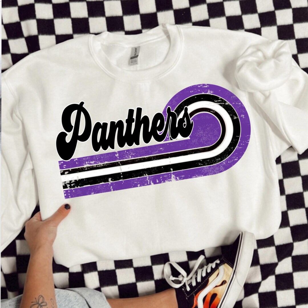 Panthers Purple Retro Varsity Png, Basketball Mascot,varsity Mascot ...