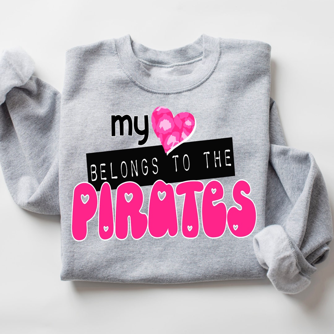 Pirates Valentine Mascot Shirt Design, My Heart Belongs to the Pirates ...