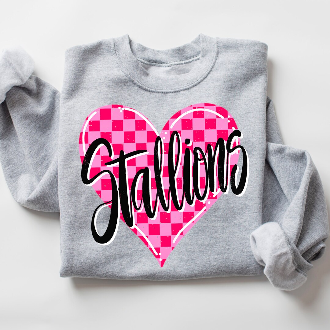 Stallions Varsity Valentine Mascot Shirt Design, Valentines Day Png ...