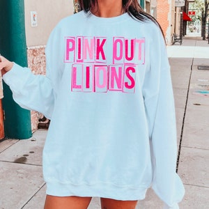 Pink Out Lions Fight Like a Lion Digital Download/ Pink Out - Etsy