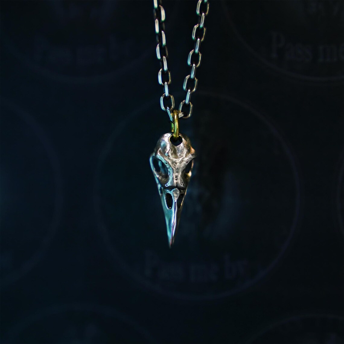 Raven Skull Necklace - Etsy