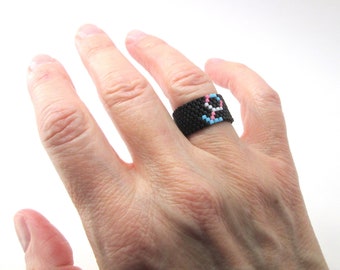 Subtle Transgender Flag Seed Bead Ring TransPride Jewelry | Etsy