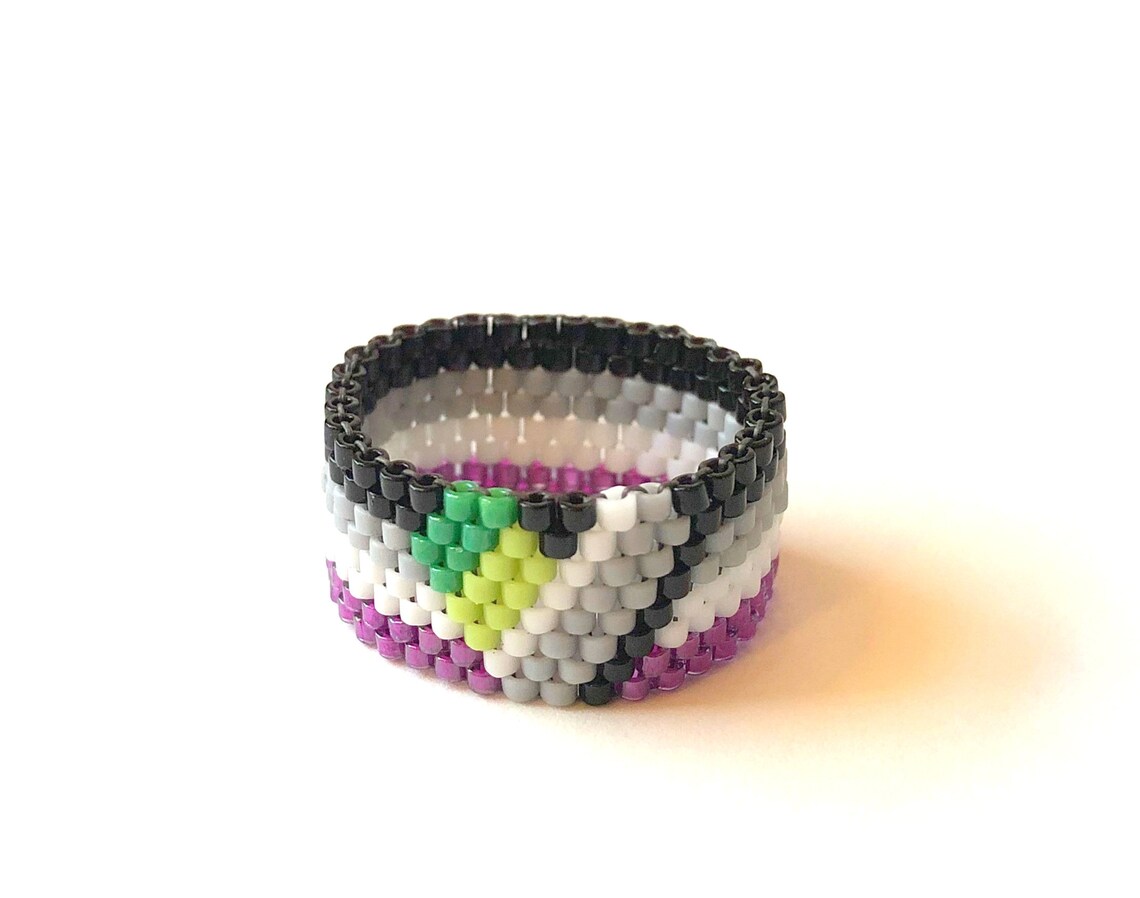 Gender Identity Ring Aromantic Heart on Asexual Band | Etsy