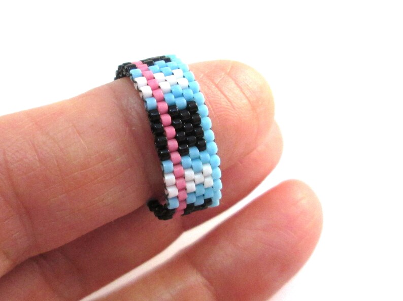Transgender Plaid Seed Bead Ring Transpride Jewelry LGBT - Etsy
