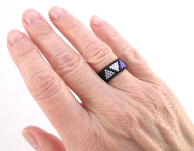 Ace Pride Ring, Triangles Seed Bead Ring, Asexual Jewelry, LGBTQ - Etsy