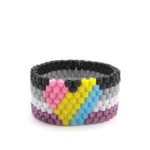Gender Identity Ring Panromantic Heart on Asexual Band LGBTQIA - Etsy