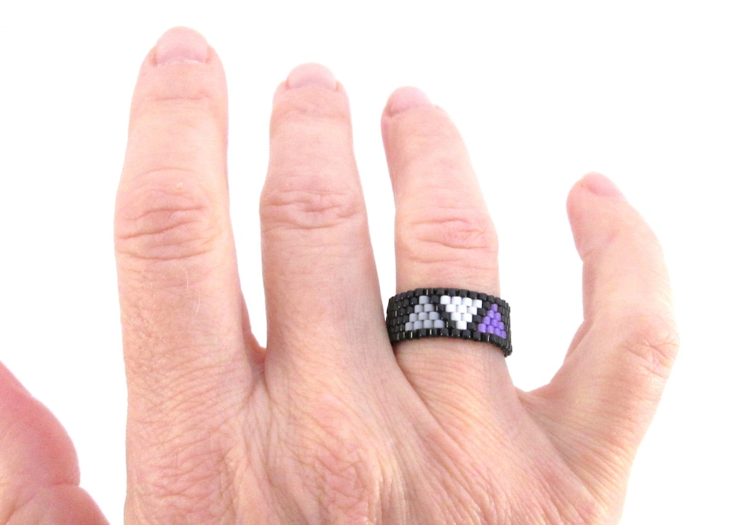 Ace Pride Ring, Triangles Seed Bead Ring, Asexual Jewelry, LGBTQ - Etsy