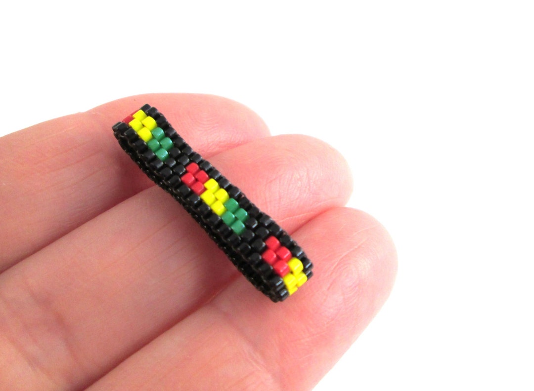 Beaded Rasta Ring: Skinny Jamaican Seed Bead Jewelry - Etsy