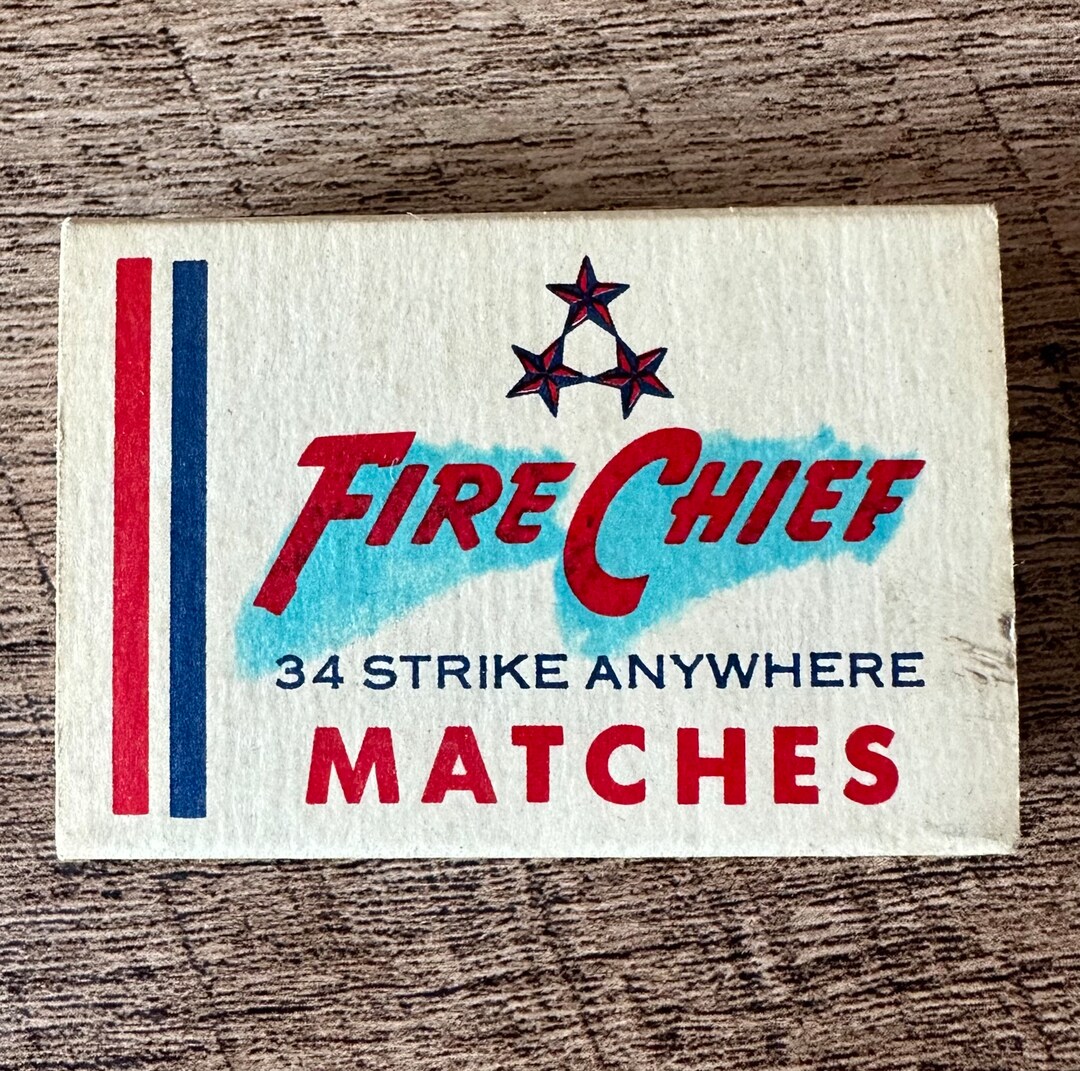 Vintage Fire Chief Match Box - RARE Collectible - Very Good Used ...