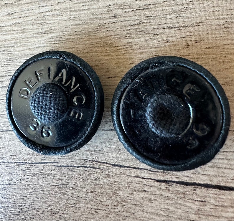 Vintage Defiance Buttons Black Velvet Satin With - Etsy
