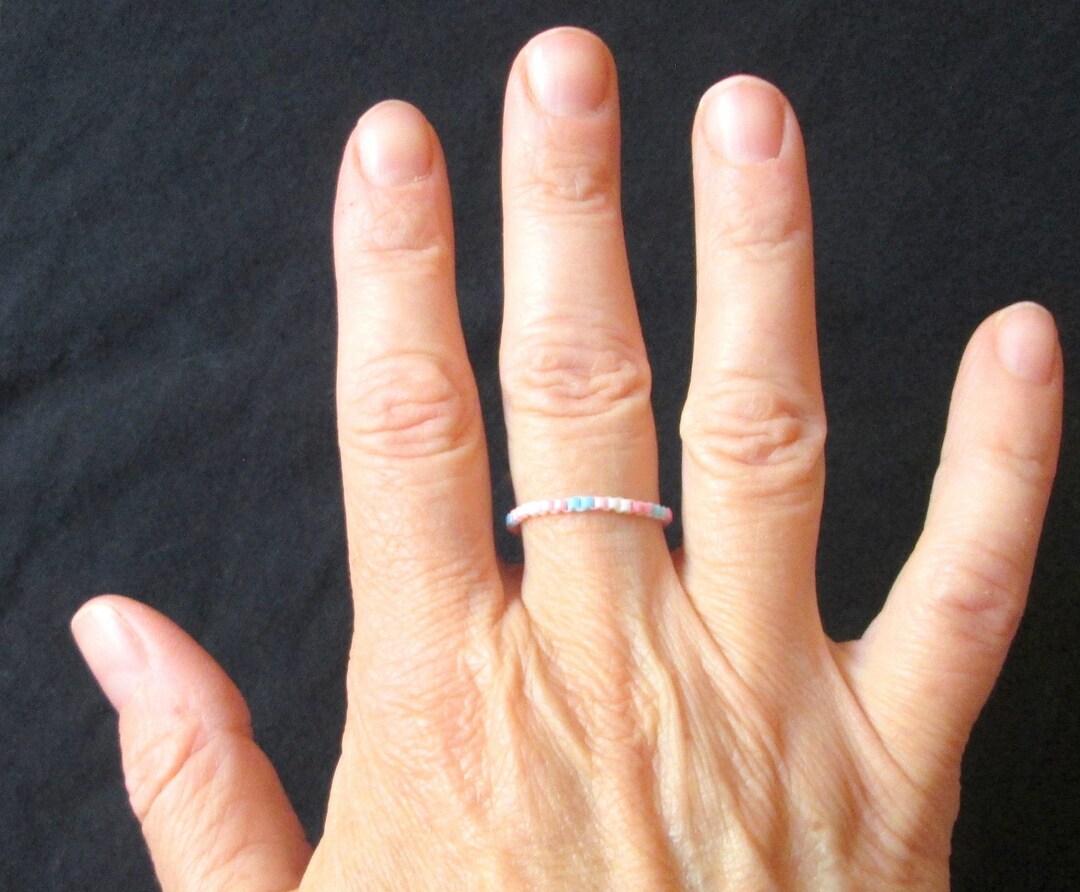 Transgender Pride Beaded Ring: Thin Line Transpride Flag Colors - Etsy