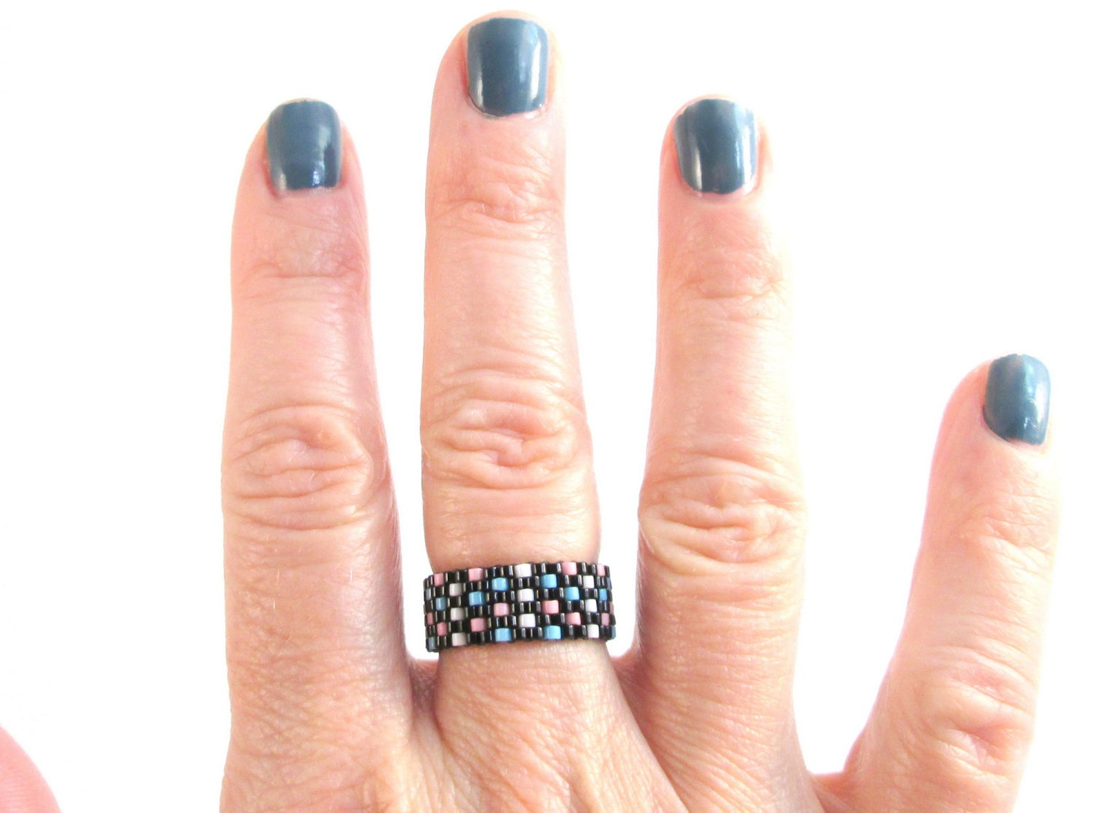 Polka Dot Transgender Pride Ring Casual Peyote Ring Trans - Etsy