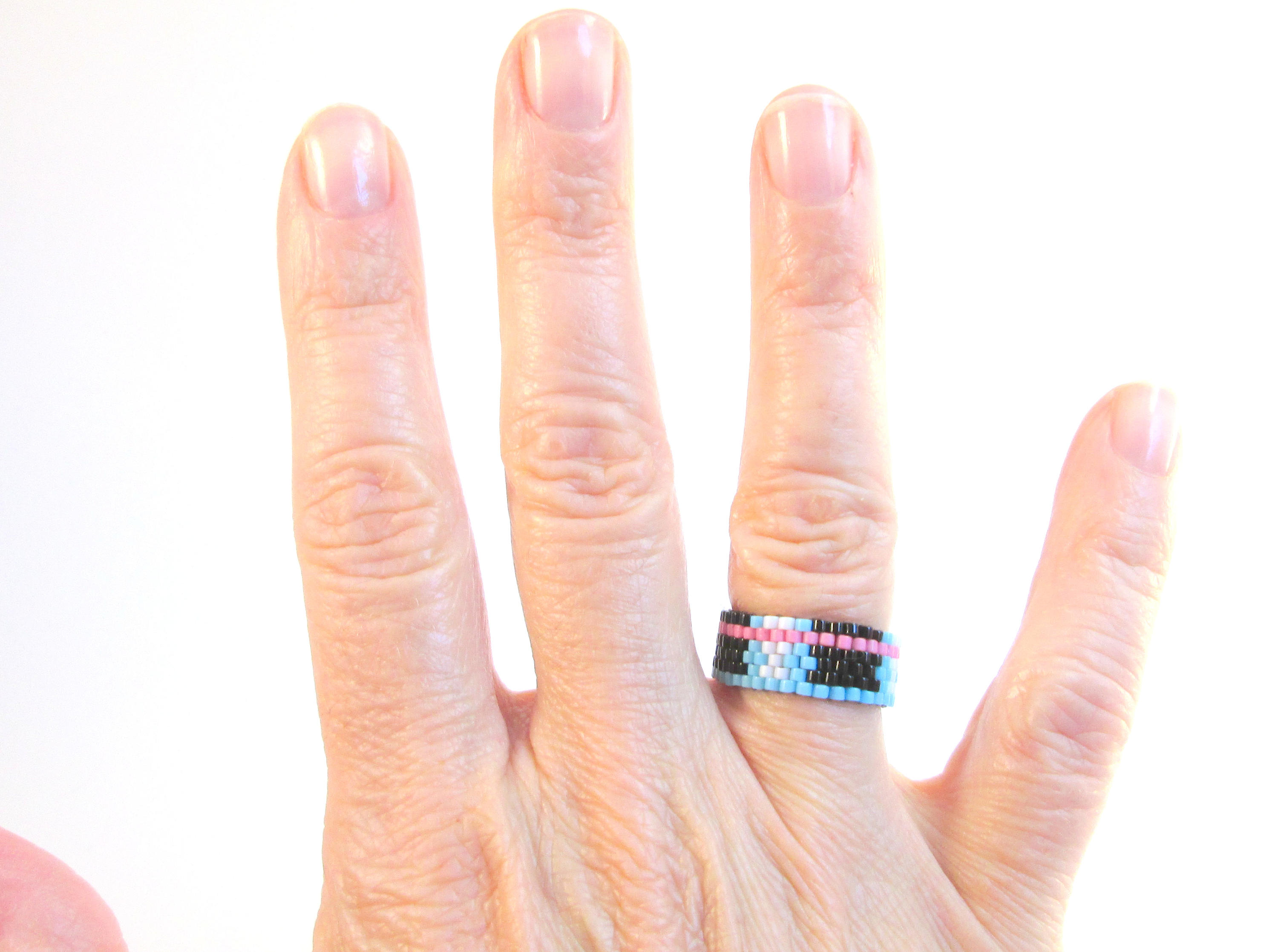 Transgender Plaid Seed Bead Ring TransPride Jewelry LGBT | Etsy