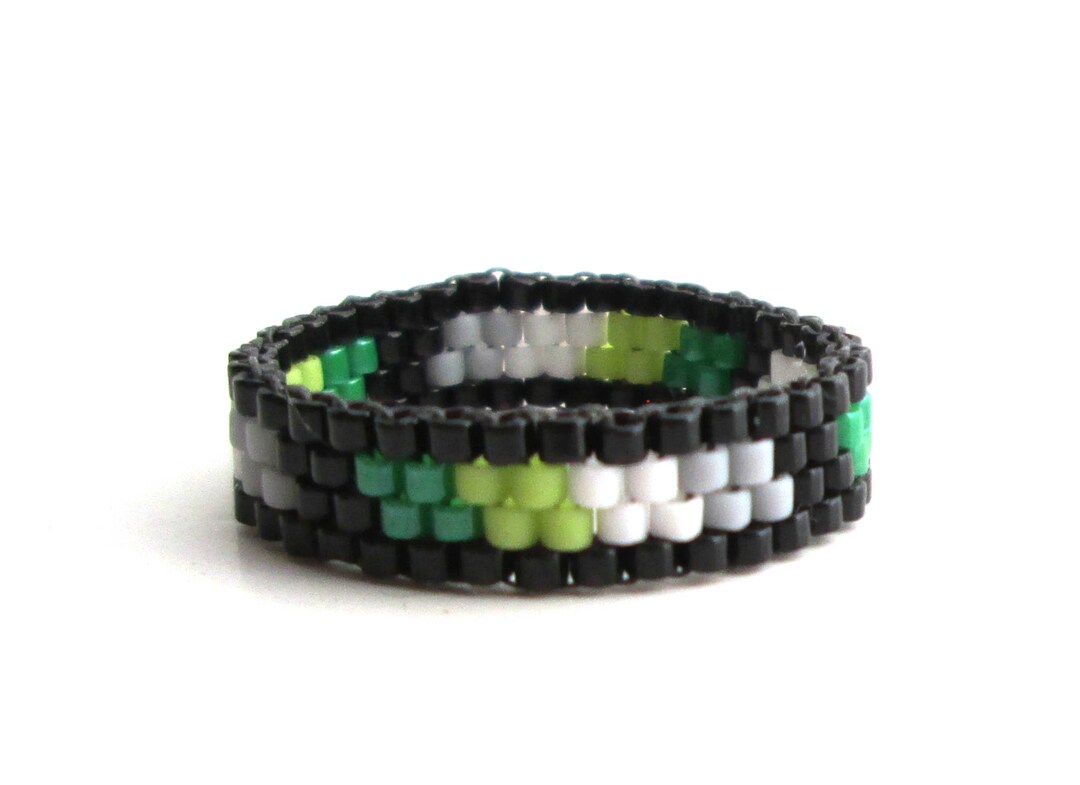 Aromantic Pride Beaded Ring: Skinny Aro LGBTQ Jewelry - Etsy UK