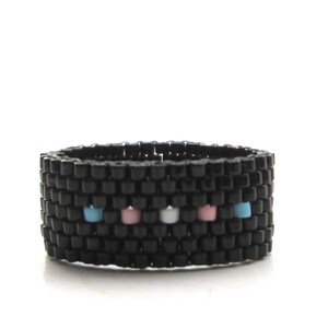 Subtle Transgender Flag Seed Bead Ring - Transpride Jewelry - LGBT ...